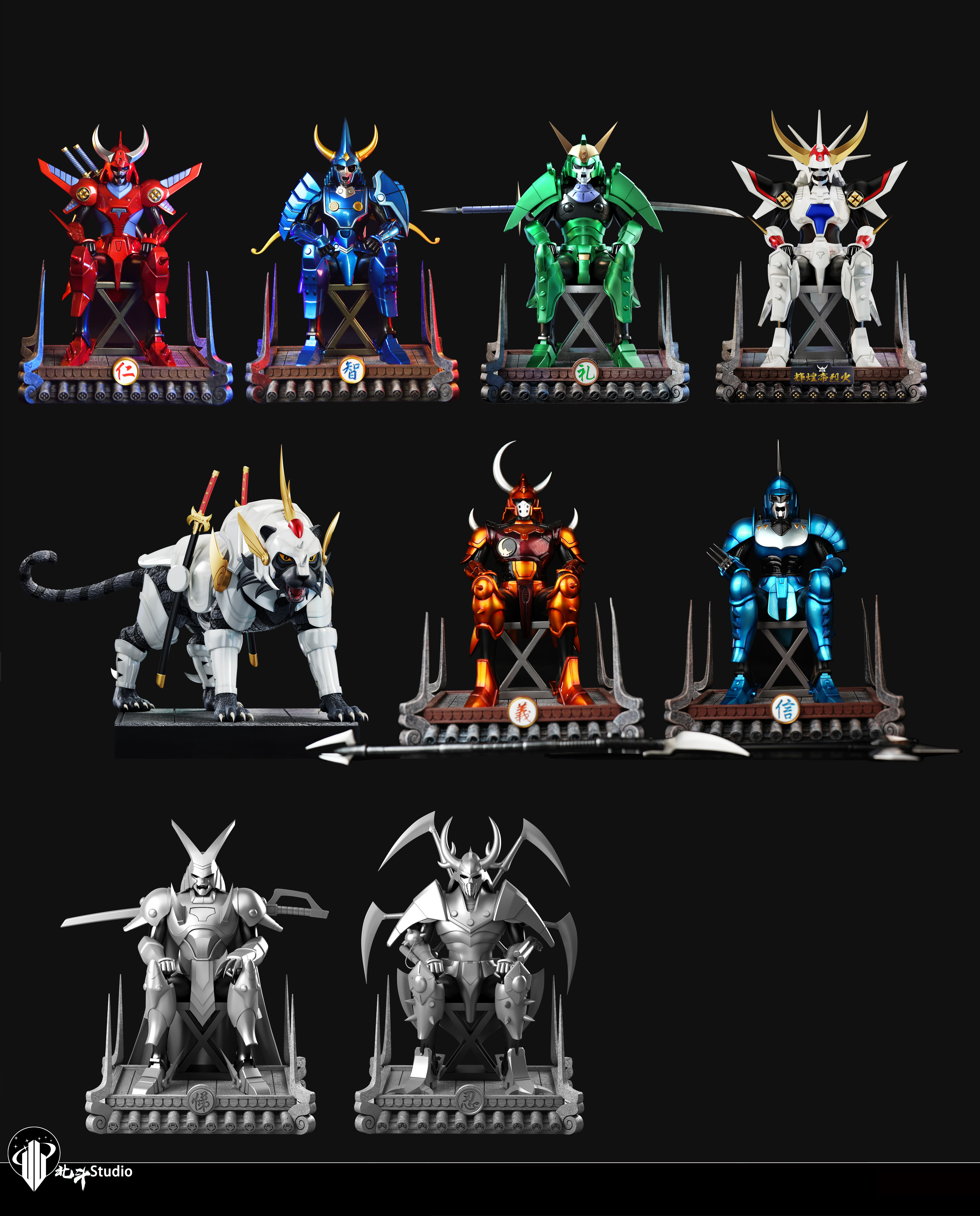 【Pre-sale】1/6 Scale Shuu Rei Fuan and Mouri Shin-Ronin Warriors-BeiDou ...
